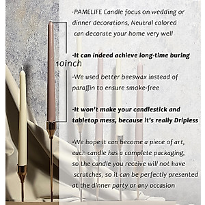 6 Pack Gradient Color Taper Candles - 10 Inch Dripless, Unscented Decoration Candle - Paraffin Wax with Cotton Wicks-Hour Burn Time (Taper Brown)