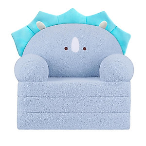 MOONBEEKI Comfy Toddler Chair, Kids Couch Fold Out to Lounger, Foldable Baby Sofa Plush for Girl and Boy Age 1-3