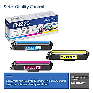 TN-223C TN-223M TN-223Y TN223 Toner Cartridge - Replacement for Brother TN223 HL-3210CW 3230CDW 3270CDW 3230CDN 3290CDW MFC-L3710CW L3770CDW Printer (3 Pack, 1C/1M/1Y)