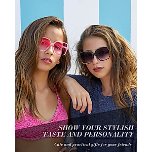 Coume 12 Pairs Square Oversized Sunglasses Shades Retro Square Sunglasses for Women Men Trendy Sunglasses Y2k Sunglasses