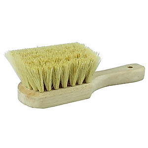 Weiler 72086 8" Utility Scrub Brush, Palmyra Fill, Short Handle, Wood Block