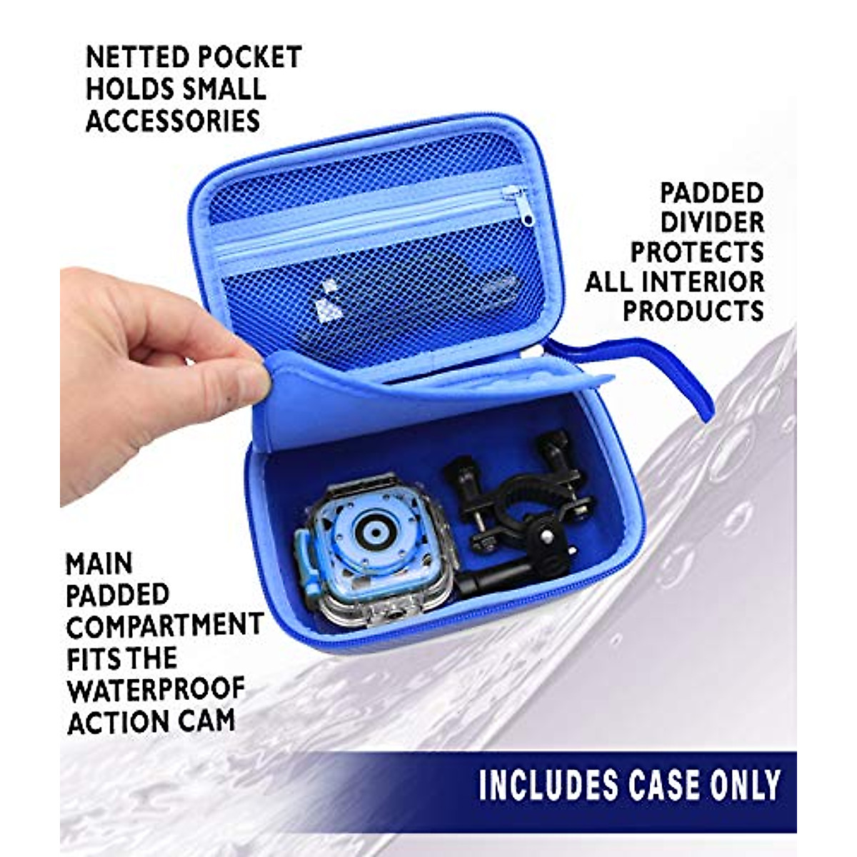 CASEMATIX Camera Travel Case Compatible with PROGRACE, Ourlife, Dragon Touch and More Waterproof Toy Camera Video Recorders - Case for Toy Action Camera and Accessories