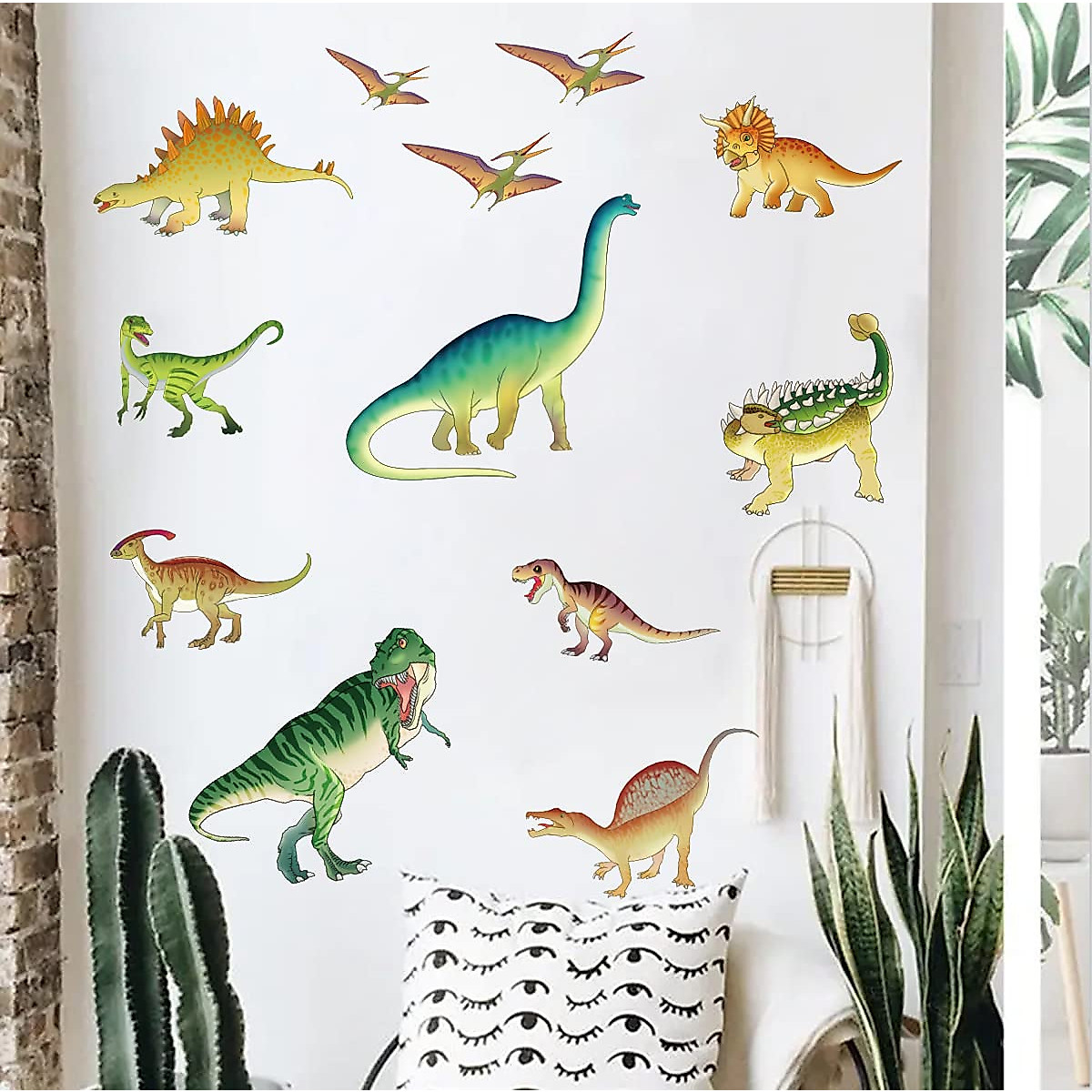 MESU Dinosaur Glow in The Dark Stickers Luminous Wall Decals Ceiling Decor for Boys Room Nursery Kids Gift Dinosaur