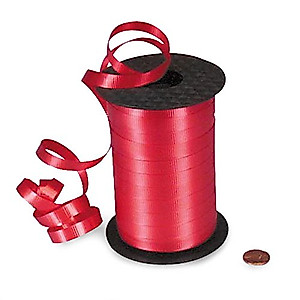 Red Crimped Curling Ribbon 3/8 X 250 Yards