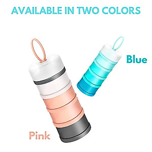 Ultra Diet Portion Control Container Set, Stackable and Detachable, Leak-Proof, Ideal for Weight Control or Storing Food, Snacks or Protein Powders, Bariatric Friendly, 6 Pieces Total (Blue-Teal)