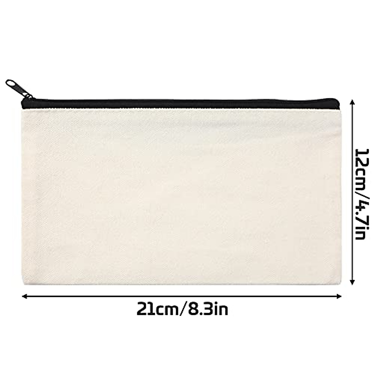 SEPGLITTER 4PCS Blank DIY Craft Bag Canvas Pouch Zipper Pen Pencil Case Cotton Invoice Pouch Bulk Cosmetic Bags for Makeup Travel Toiletry Storage 8.3 × 4.7 Inch（White）
