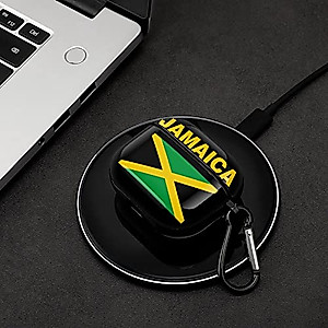 Flag of Jamaica Printed Bluetooth Earbuds Case Cover Compatible for Airpods 3 Protective Storage Box with Keychain
