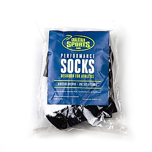 ChalkTalkSPORTS Hockey Half Cushioned Crew Socks | Hockey Player | Black/White