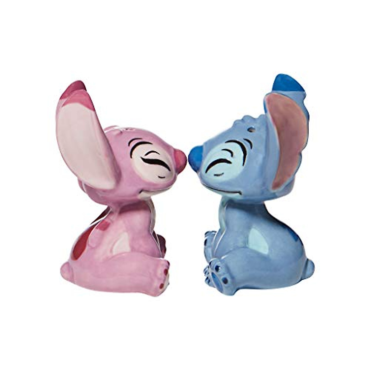 Enesco Disney Ceramics Stitch and Angel Salt and Pepper Shaker Set, 3.5 Inch, Multicolor