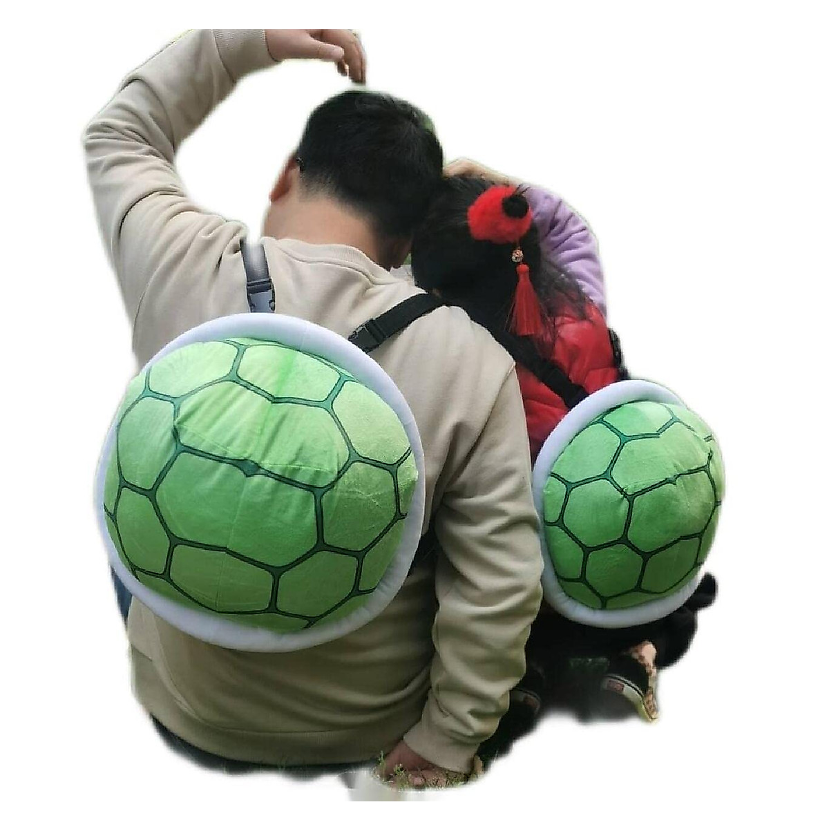 zhqinger Turtle Shell Costumes Backpack Costume Turtle Shell Plush Funny Cosplay Dress for Halloween Holiday Party for Adult,Teens (Small)