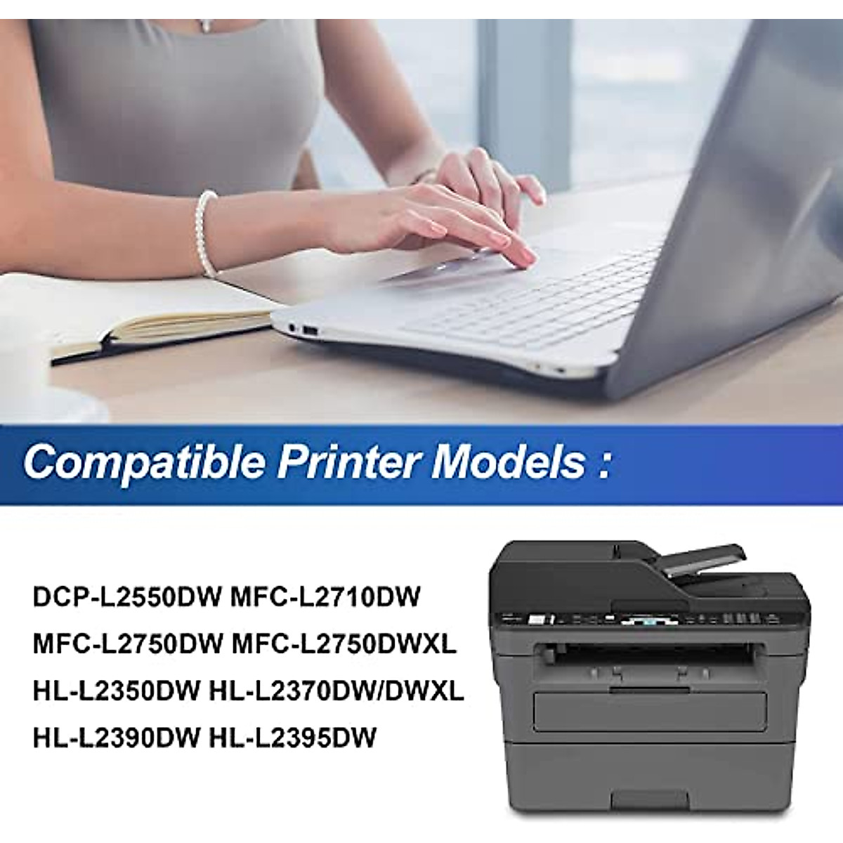 Tink (2 Pack) TN730 Compatible TN-730 Black Toner Cartridge Replacement for Brother DCP-L2550DW MFC-L2710DW MFC-L2750DW MFC-L2750DWXL Printer Toner.