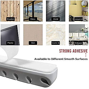 3 Pack Cable Holder Clips, Cable Management Cord Organizer USB Charging Clips Silicone Self Adhesive Wire Holders for Desktop USB Charging Cable Power Cord Mouse Cable Wire PC Office Home (Grey)