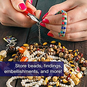 Elizabeth Ward Bead Storage Solutions Clear Plastic Storage Containers (8pc) – Small – Organize Beads, Jewelry Making and Craft Supplies, Earrings and More – Securely Snaps Shut, 1-1/6” x 2” x 1-1/8”