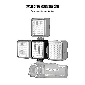 Mini IR Night Vision Light Infrared Photography Light for Video Camera Camcorder Built-in Rechargeable Battery with 3 Cold Shoe Mount for Vlog Video Recording