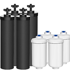Water Filter Replacement for Berkey Water Filter, for Fluoride Filters & Black Filters - Includes 2 Black Filters and 2 Fluoride Filters