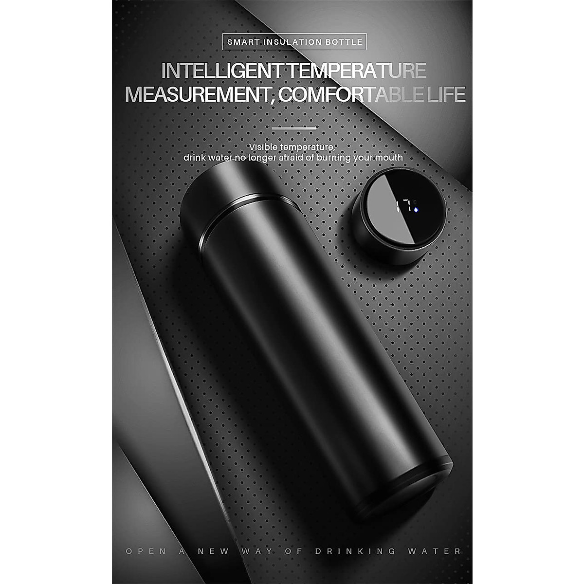 Smart Water Bottles with Digital Temperature Display Coffee Tea Infuser Bottle LED Thermal Cup Double Walled Vacuum Insulated Stainless Steel Flask Leak Proof Travel Mug Keep Warm…