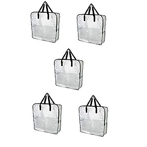 IKEA DIMPA Extra Large Storage Bag, Clear Heavy Duty Bags, Moth Moisture Protection Storage Bags (Pack of 5, 25 ½x8 ¾x25 ½)