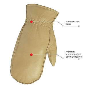 Illinois Glove Company Winter 3M Thinsulate™ Lined Premium Leather Chopper Mittens Style 501 (2X-Large)