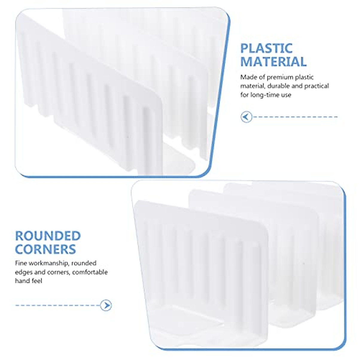 Operitacx Refrigerator Replacement Shelves Drawer Dividers Organizers Clear Plastic Drawers Separator 4pcs Adjustable Kitchen Drawer Organizer for Clothing Utensil Office Bookshelf Storage