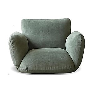 Adjustable Folding Sofa Chair,Lazy Sofa Chair with 5 Adjustable Position Armrests and Backrest for Home, Bedroom Floor Gaming Chair (Color : Green)