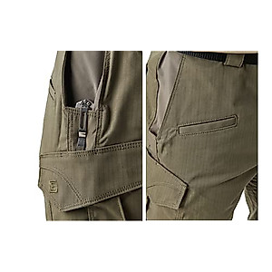 5.11 Tactical Men's Icon Cargo Pant, Flax-Tac Stretch, Guessted, Teflon Finish, Style 74521, Black, 36x32