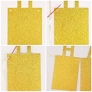 Happy Anniversary Photo Banner Backdrop Decorations - Gold Wedding Anniversary Pictures Banner Party Supplies - Happy Wedding Anniversary Hanging Photo Décor Props Sign