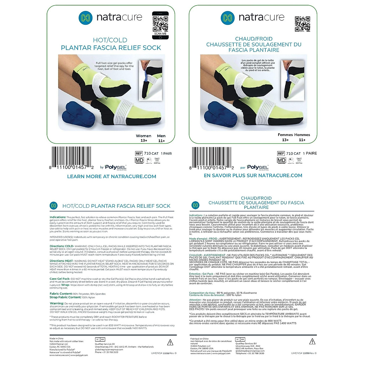 NatraCure Plantar Fasciitis Therapy Cold Socks with Compression Band - Reusable Ice Pack Slippers for Plantar Fasciitis, Arch Pain, Heel Pain, Swelling - FBA710 CAT - (Size: Large)