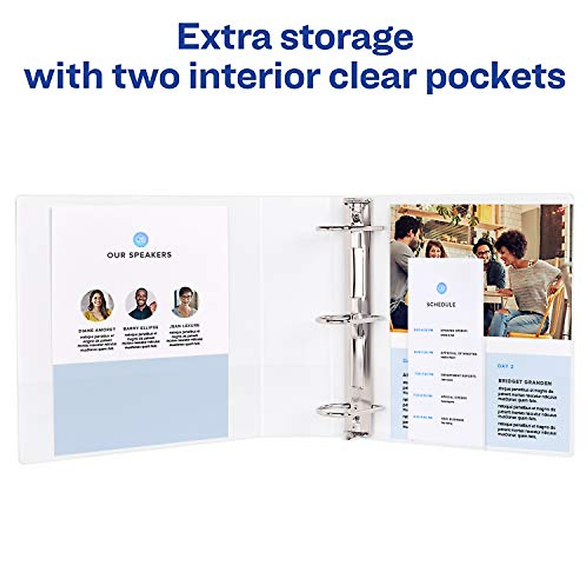 Avery Durable View 3 Ring Binder, 3 Inch Slant Rings, 4 White Binders (17030)