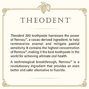 Theodent 300 Fluoride-Free Natural Toothpaste, Clinical Strength for Remineralization and Sensitivity Reduction Whitening Crystal Mint (3.4 Ounces, 96.4 Grams)