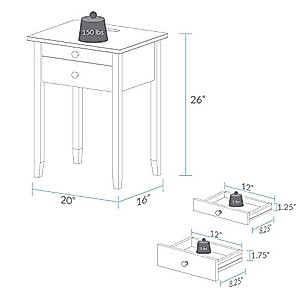 Casual Home Lucia USB Port-Honey Oak Nightstand