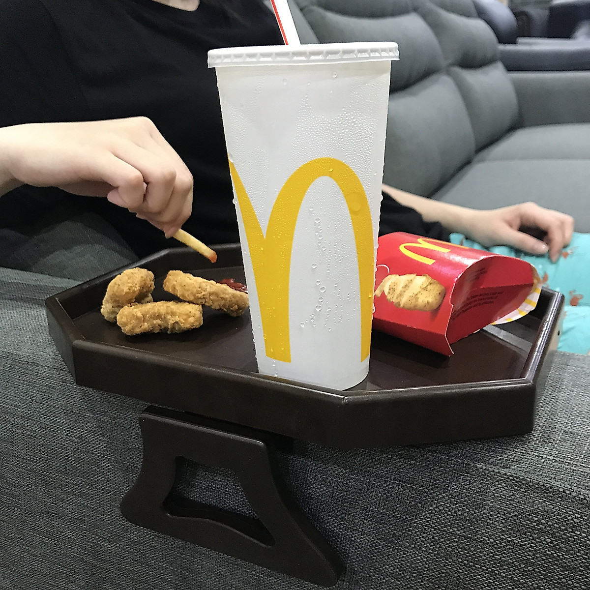 Sofa Arm Clip Table, Armrest Tray Table, Drinks/Remote Control/Snacks Holder …