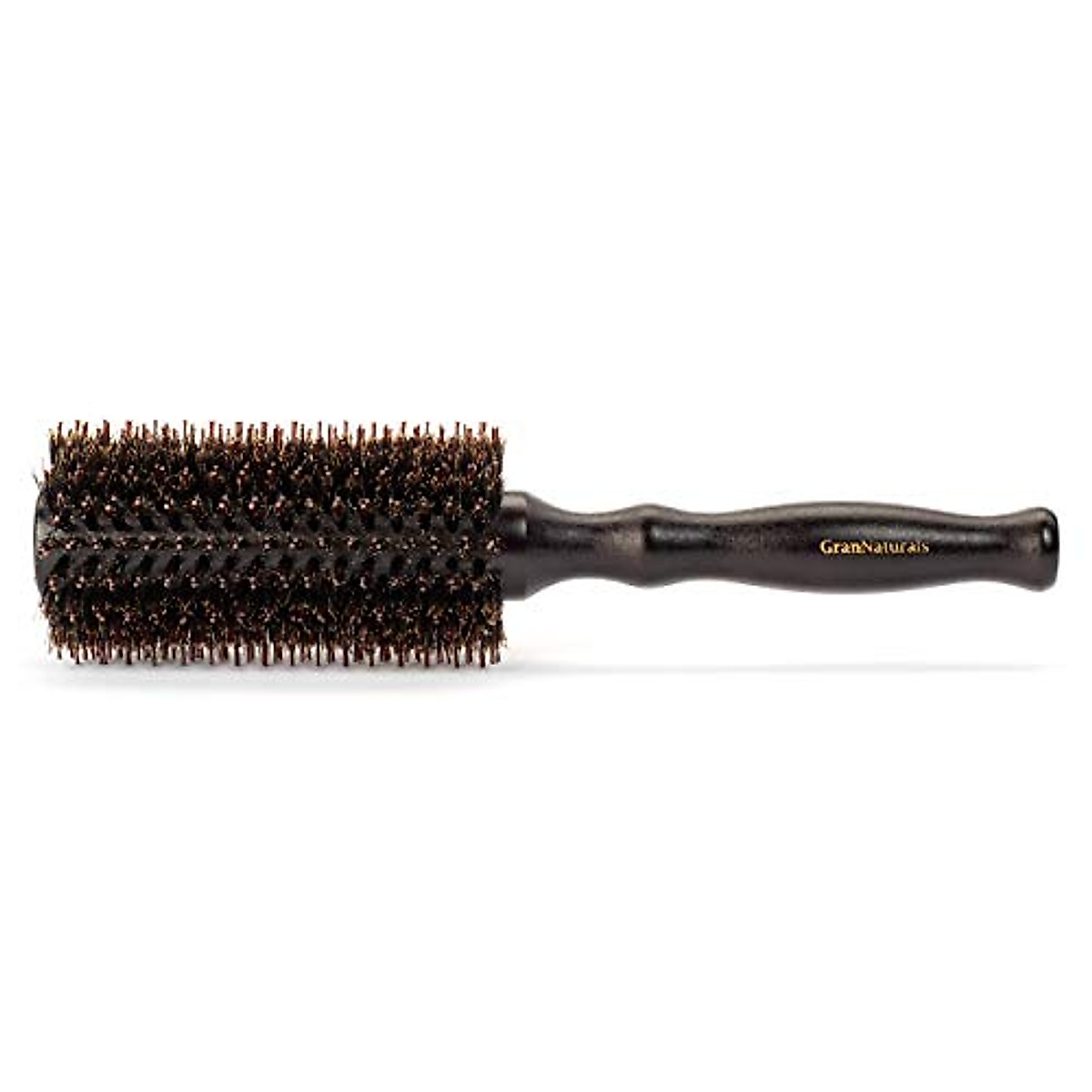 Boar Bristle Round Hair Brush - 2.2 Inch Diameter - Blow Dryer & Curling Roll Styling Hairbrush with Natural Wooden Handle for Women & Men - Used While Blow Drying to Style, Curl, and Dry Hair