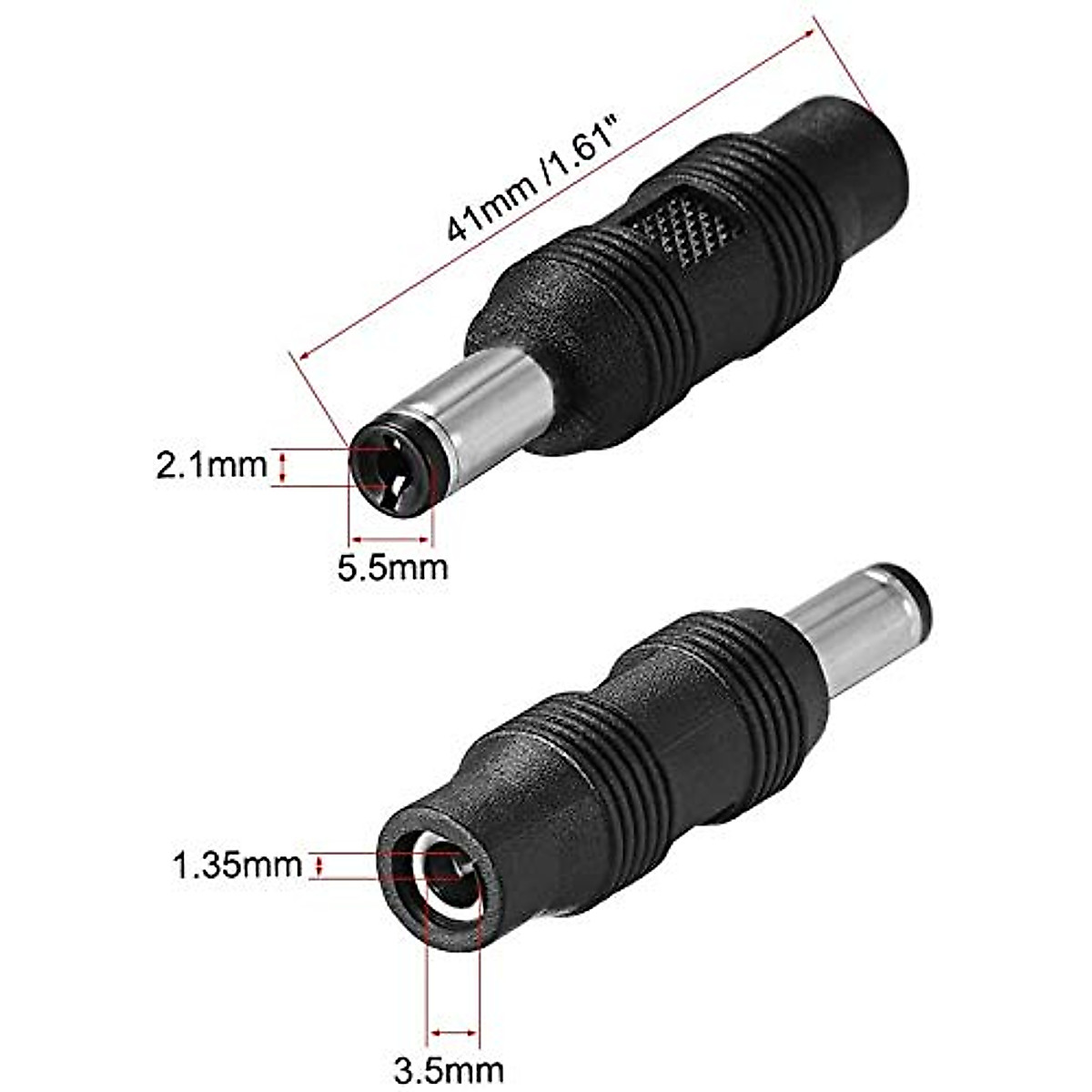 VONOTO 3.5mm x 1.35mm Female to 5.5mm x 2.1mm Male DC Power Connector Adapter, 4PACK, for Laptop CCTV Camera Strip Lighting