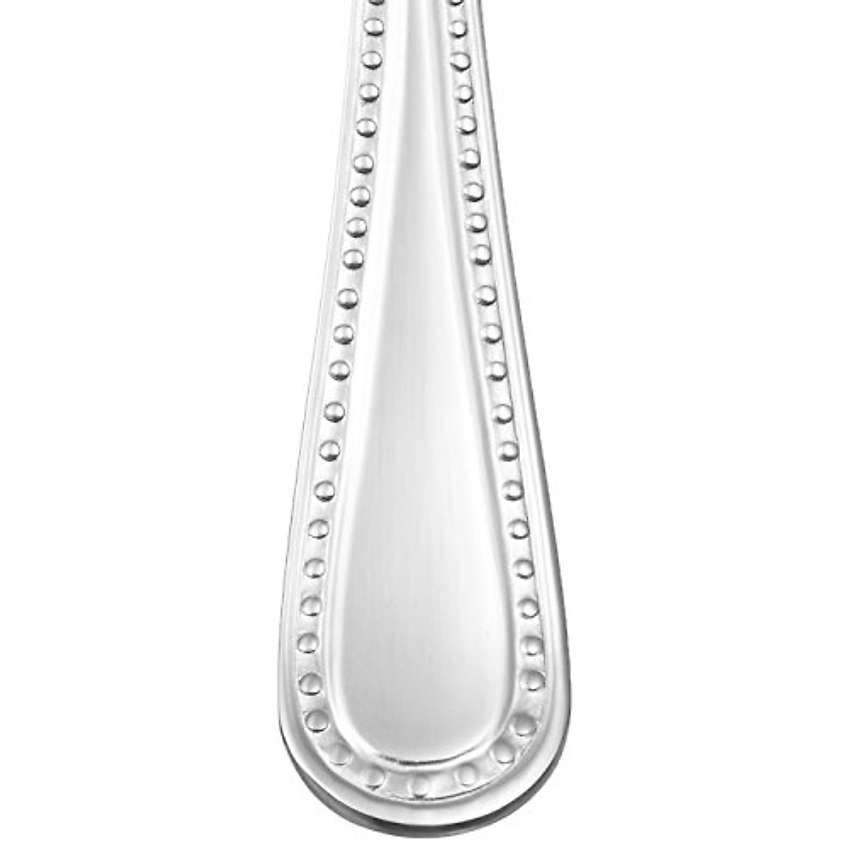 Amazon Basics Stainless Steel Dinner Spoons with Pearled Edge, Set of 12, Silver