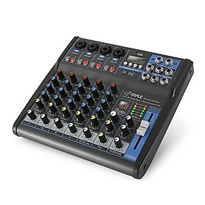 Pyle Professional Audio Mixer Sound Board Console - Desk System Interface with 6 Channel, USB, Bluetooth, Digital MP3 Computer Input, 48V Phantom Power, FX16 Bit DSP- PMXU63BT , Black