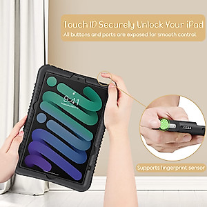 Fintie Silicone Case for iPad Mini 7 (A17 Pro, 7th Generation) 2024 / iPad Mini 6 (6th Gen) 8.3 Inch - [Honey Comb Series] Soft Lightweight Anti-Slip Shockproof Kids Friendly Cover, Black