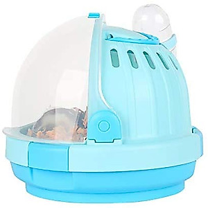 Eonpet Travel cage for Small Animals Hamster Carrier Cage Portable Carrier Hamster Carry Case Cage with Water Bottle Travel&Outdoor for Hamster Small Animals Travel cage for Small Animals(Blue)