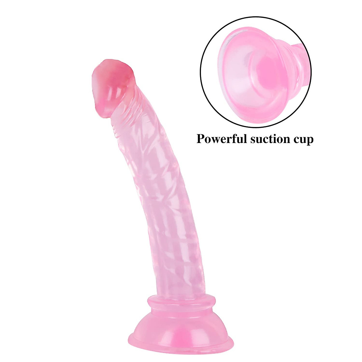 6 Inch Small Pink Jelly Dildo Realistic Mini Crystal Clear Dildo with Suction Cup for Women Adult Sex Toy