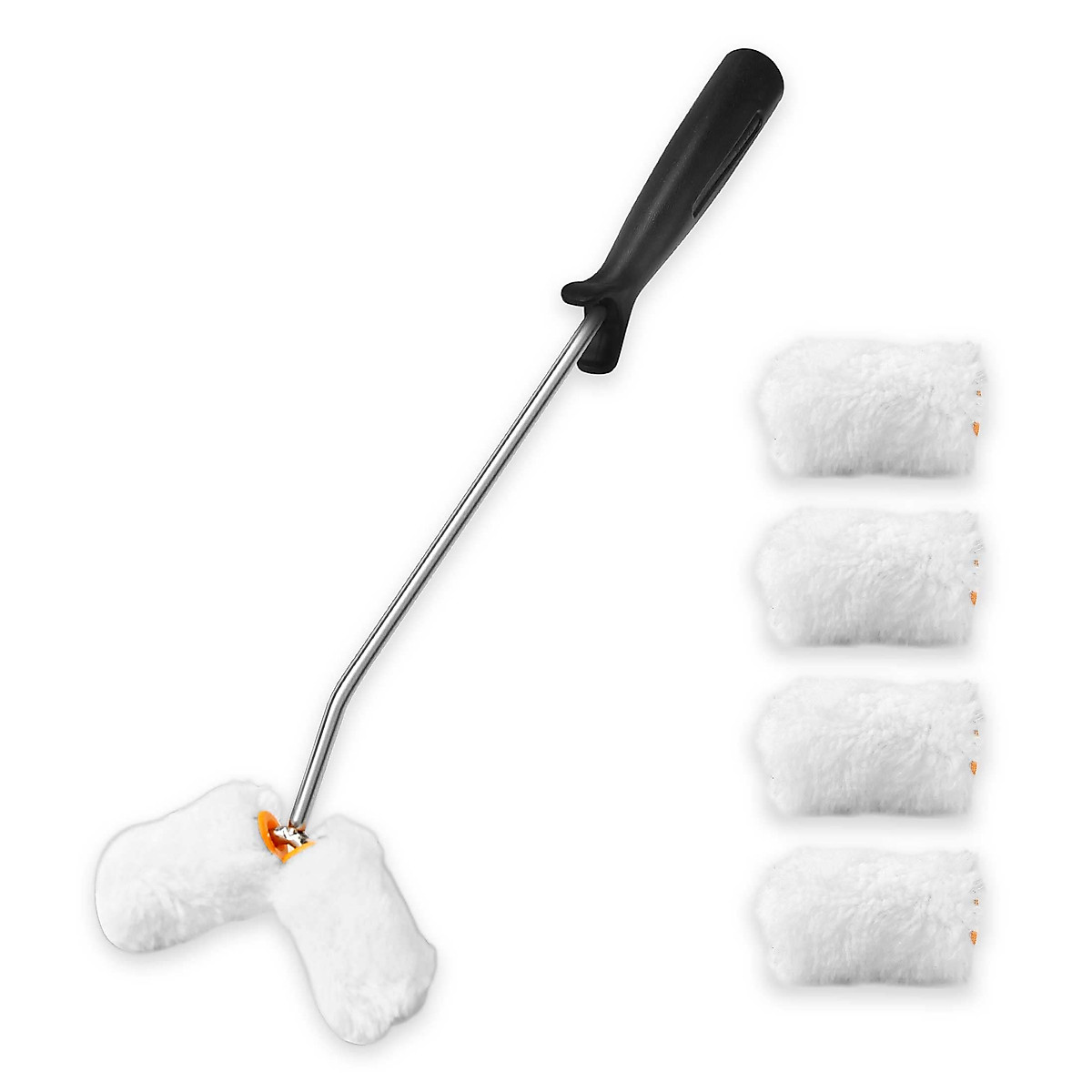 HAUTMEC Smart Paint Roller Kit for Painting Tube and Coin Forms, Mini Roller Frame, Microfiber Roller Covers, Comfortable Handle, Painting Pipes, Fences, Furnitures, Walls etc HT0033-PT