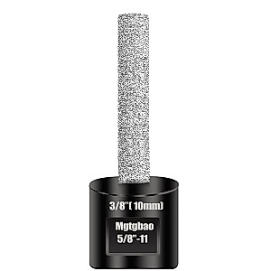 Mgtgbao 3/8”Black Diamond Finger Bit, 10mm Diamond Finger Milling Bits for Enlarging and Shaping or Round Bevel Existing Holes in Porcelain Hard Ceramic Stone Granite Marble Tile Countertop 5/8"-11