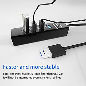 Ps4/Ps4 Slim/Ps4 Pro Hub,4 Port USB 3.0 Hub High Speed USB Cable Adapter for PS4,PS5,Xbox ONE,Notebook PC, Laptop, USB Flash Drives… (Black)