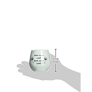 Pavilion Gift Company 77111 Plain Dandelion Wishes - Some See a Weed Some See a Wish Green Ceramic Soy Serenity Scented Candle,