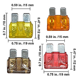 AYAOQIANG 528 pcs Assorted Standard Auto Car Truck Blade Fuses Assortment - 2A 3A 5A 7.5A 10A 15A 20A 25A 30A 35A 40A-ATC/APR/ATO+ATM Boat Automotive Replacement Fuses Kit