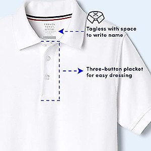 French Toast boys Short Sleeve Pique (Standard & Husky) Polo Shirt, Light Blue, 10 12 US