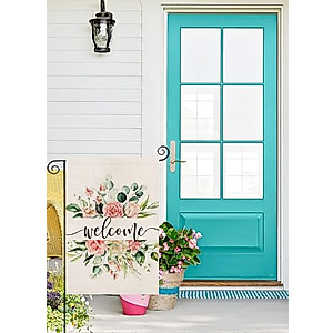 EKOREST Spring Garden Flag 12x18 Inch Double Sided,Welcome Flowers Small Yard Flag for Outdoor, Summer Seasonal Decors for Outside Anniversary Wedding Farmhouse Holiday