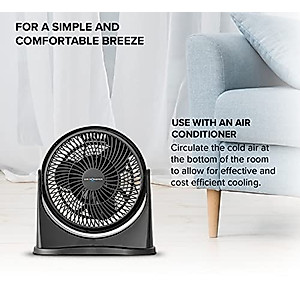 Air Monster 15655 High Velocity 3 Speed 8 Inch Adjustable Tilt Mini Personal Desk Fan with Wall Mount Option and Carry Handle, Black