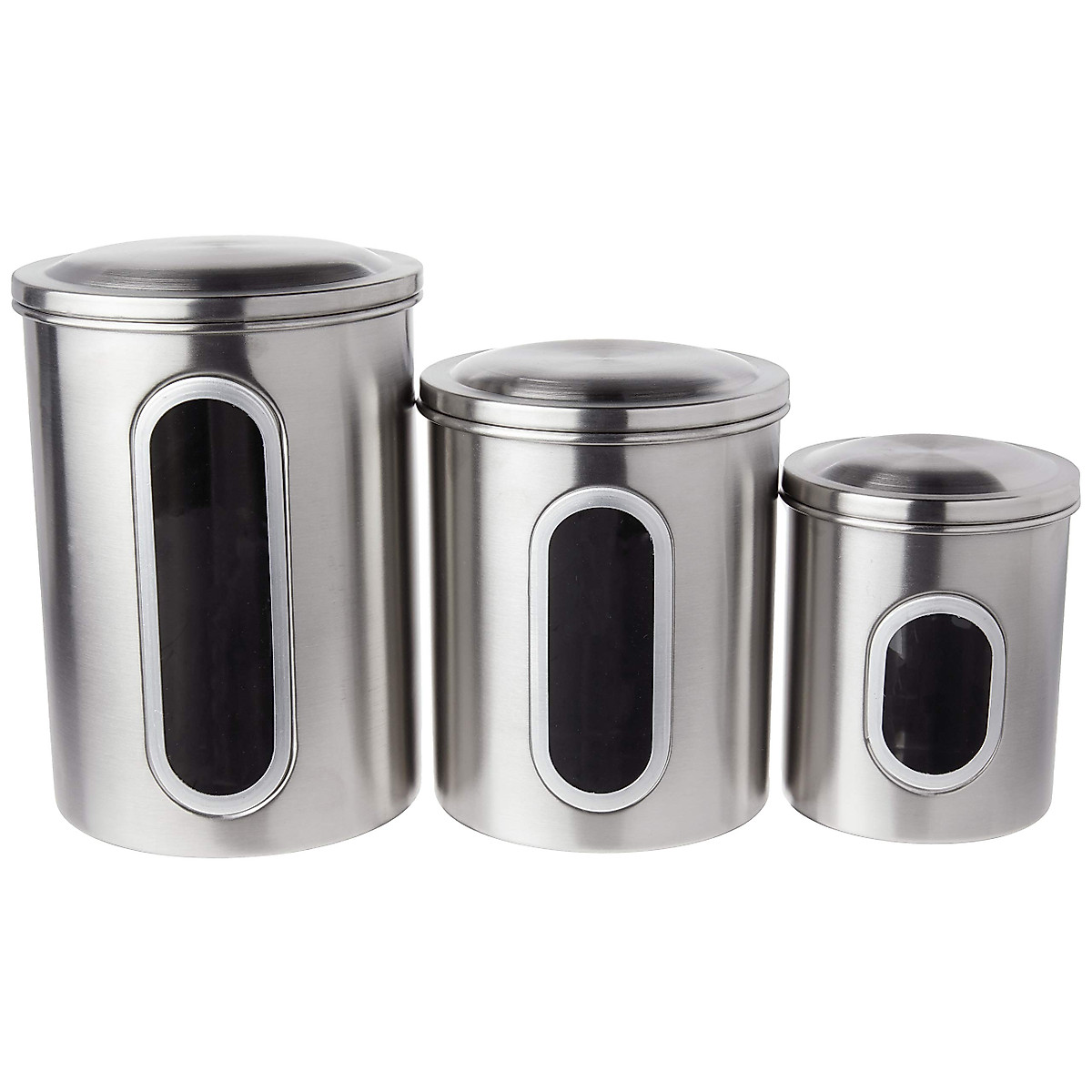 Fox Run 6103 Canister Set, Stainless Steel, 3-Piece Metallic, 5.75 x 6 x 8.5 inches