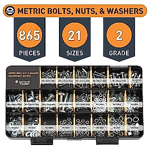 Jackson Palmer 2200 Piece Hardware Assortment Kit with Screws, Nuts, Bolts & Washers (3 Trays)