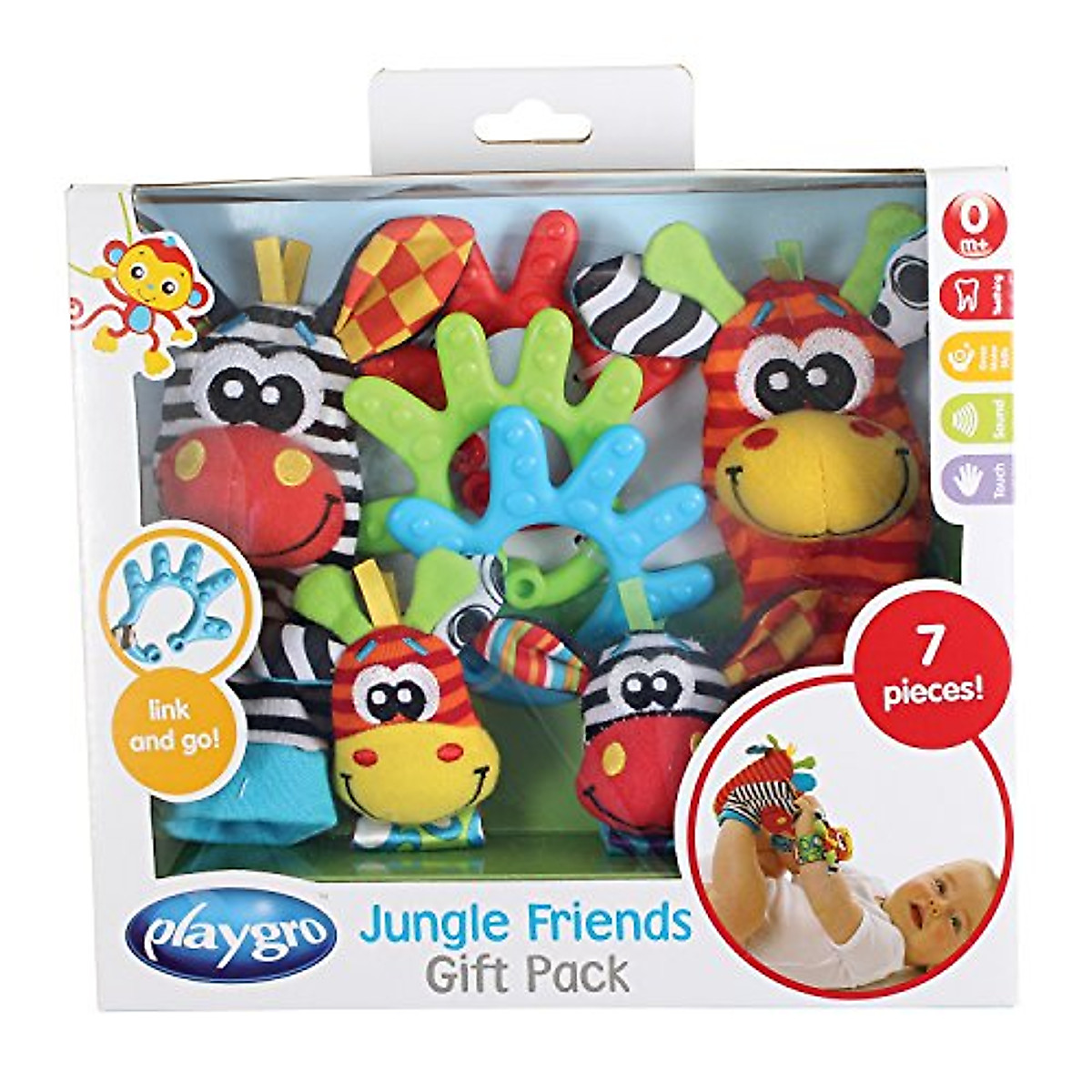 Playgro Baby Toy Jungle Friends Gift Pack 0182436107 for baby infant toddler children is Encouraging Imagination with STEM/STEAM for a bright future - Great Start for A World of Learning