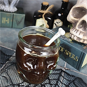 Ceramic Bone Spoons - Set of 6 - Spooky Valentines Day Gifts, Goth Valentines Day Decor - Skull Spoon, Witchy Gifts, Goth Gifts For Women, Spooky Gifts - Gothic Tea Set